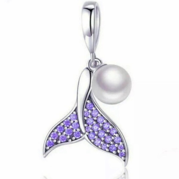 Jewelry | Purple Little Mermaid Tail Pearl Dangle Charm | Poshmark